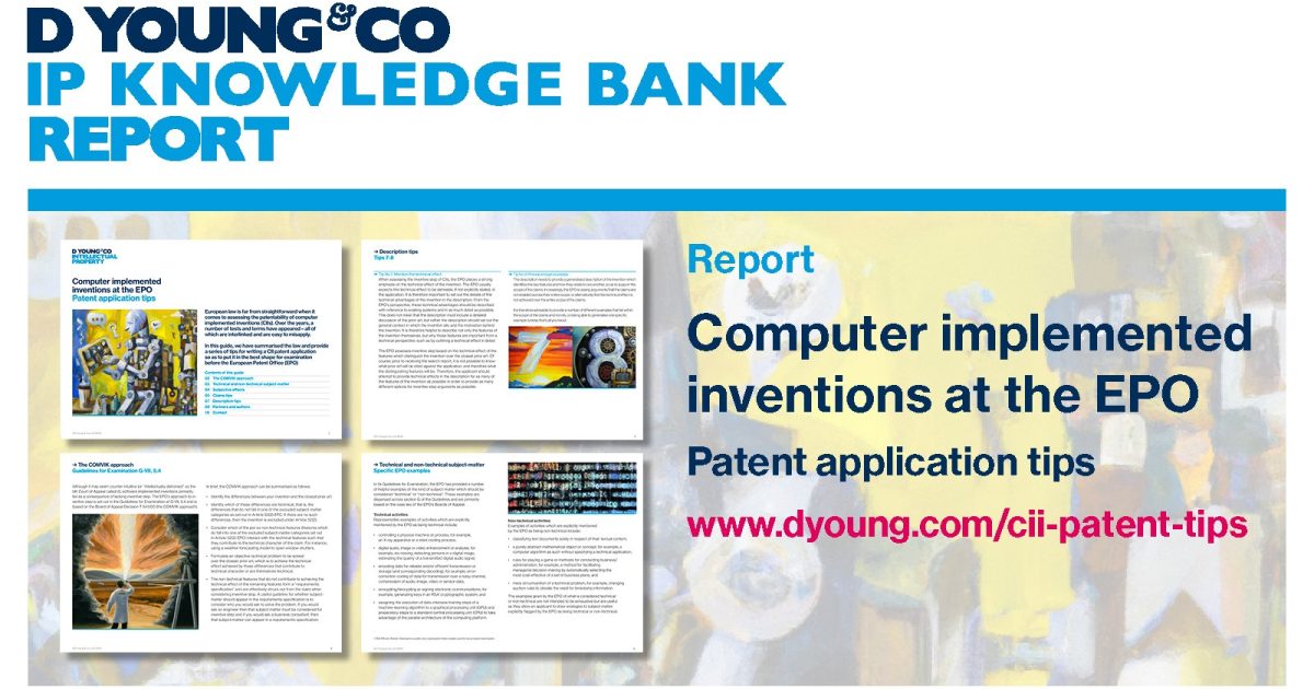 D Young & Co | Computer implemented inventions at the EPO: patent…